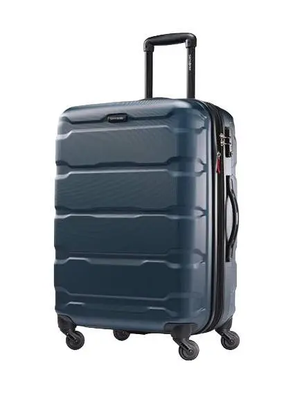 SAMSONITE Omni Pc Checked-medium 24-inch Hardside Expandable Luggage With Spinner Wheels - Teal