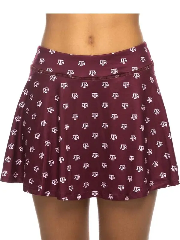 ZOOZATZ Texas A&m Aggies All-over Print Flowy Skort - Maroon