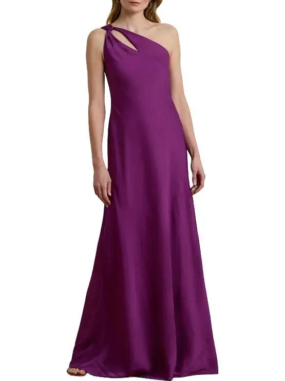 Ralph Lauren Cutout One-shoulder Gown - Purple Dawn