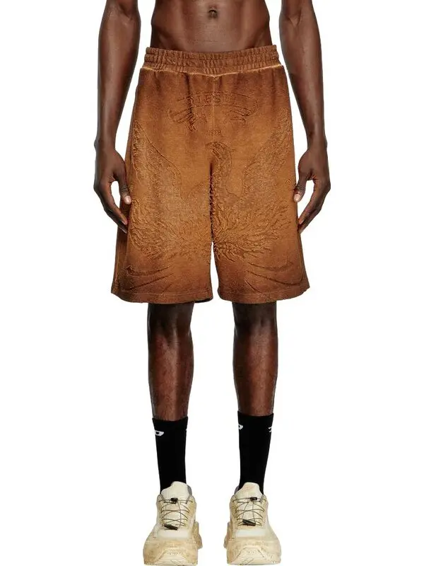 DIESEL® Laser-etched Sweat Shorts - Brown
