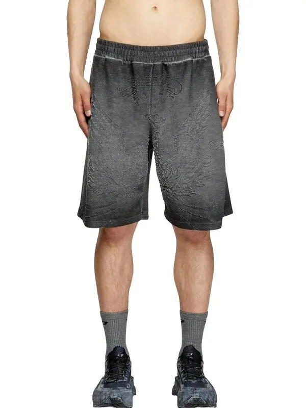 DIESEL® Laser-etched Sweat Shorts - Grey
