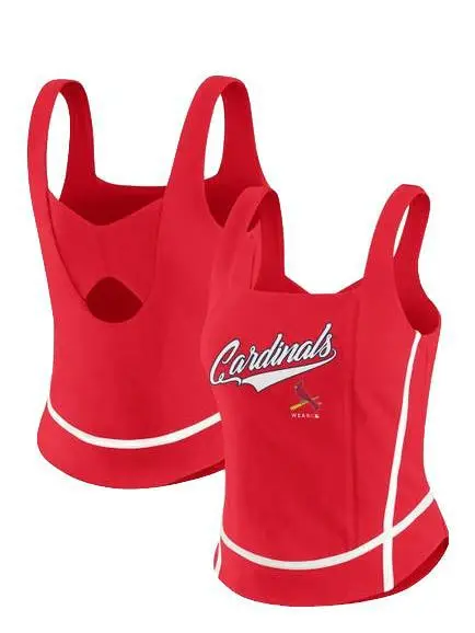 WEAR BY ERIN ANDREWS St. Louis Cardinals Square Neck Tank Top - Red