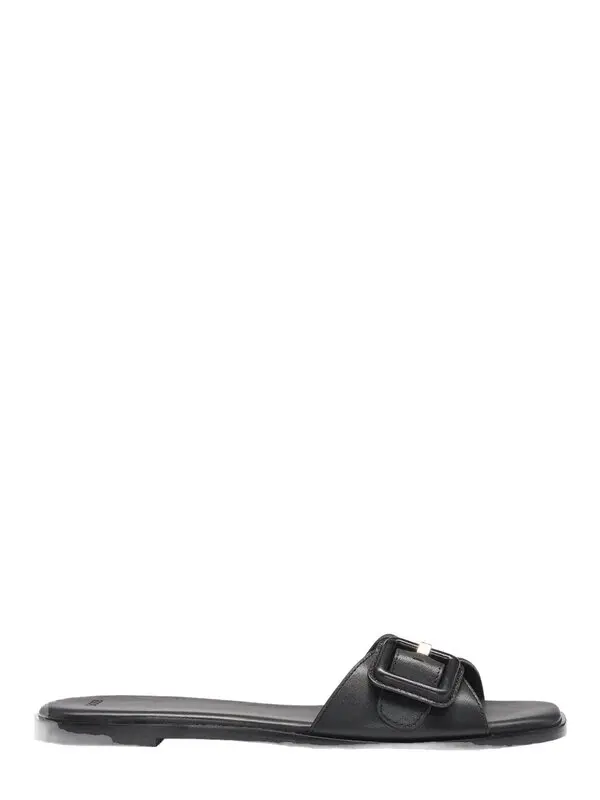 BOSS Charlize Leather Slide Sandal - Black