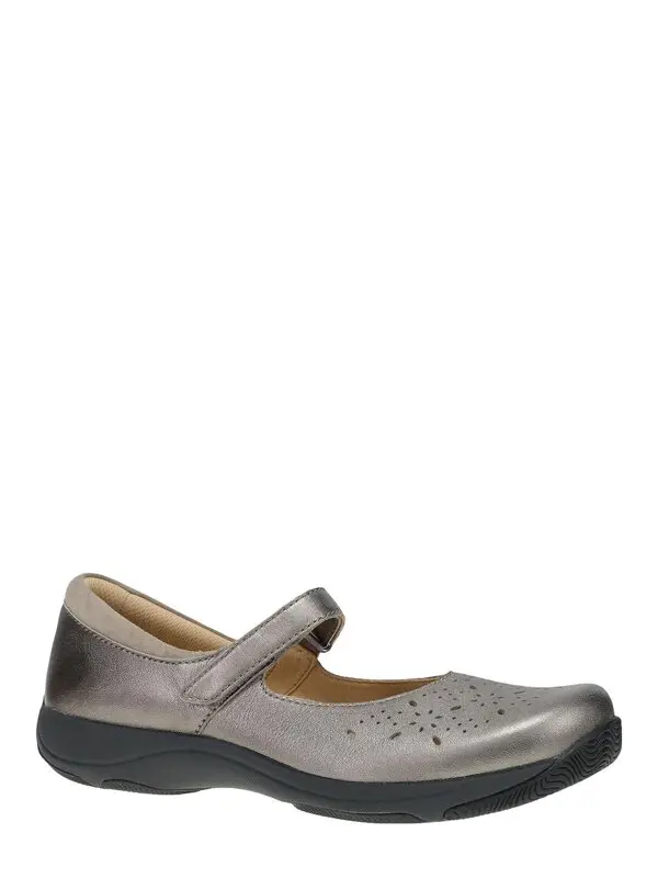 Dansko Stacy Wide Mary Jane Flat - Pewter Metallic