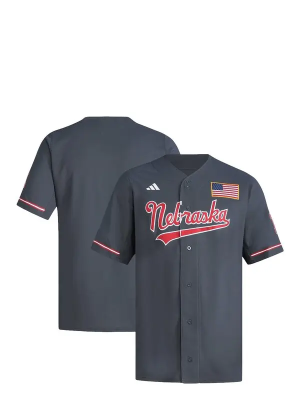 Adidas Nebraska Huskers Replica Baseball Jersey - Gray