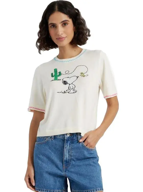 Chinti & Parker Cotton Peanuts Vacation T-shirt - Cream