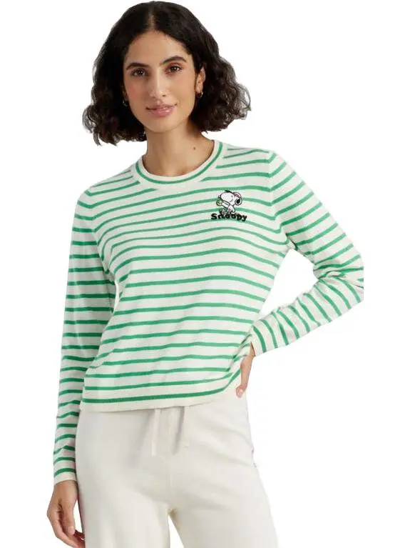 Chinti & Parker Cotton Snoopy Tennis Sweater - Green