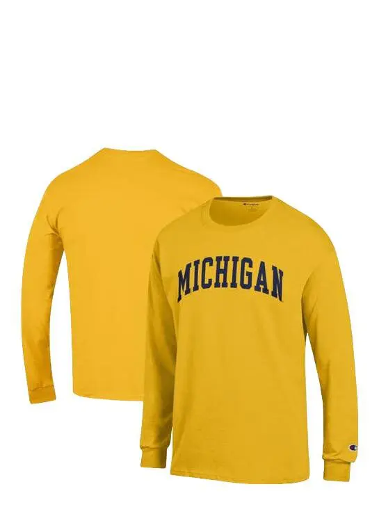 Champion Michigan Wolverines Basic Arch Long Sleeve T-shirt - Maize