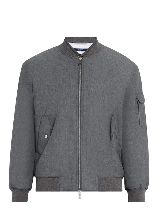 KNT Zip-front Wool Bomber Jacket - Gry