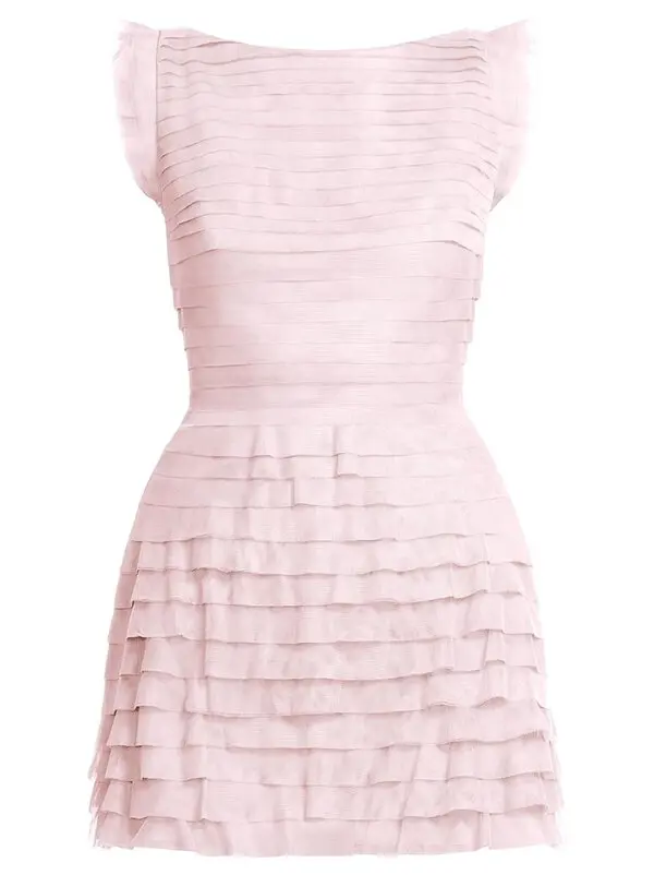 Bcbgmaxazria Sleeveless Tiered Tulle Mini Dress - Blossom