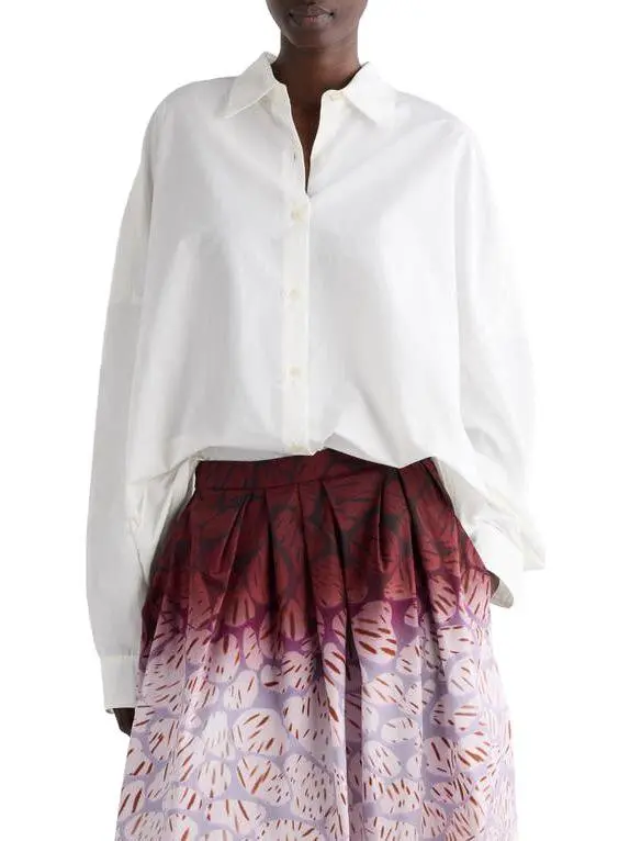 Dries Van Noten Casia Oversize Button-up Shirt - White