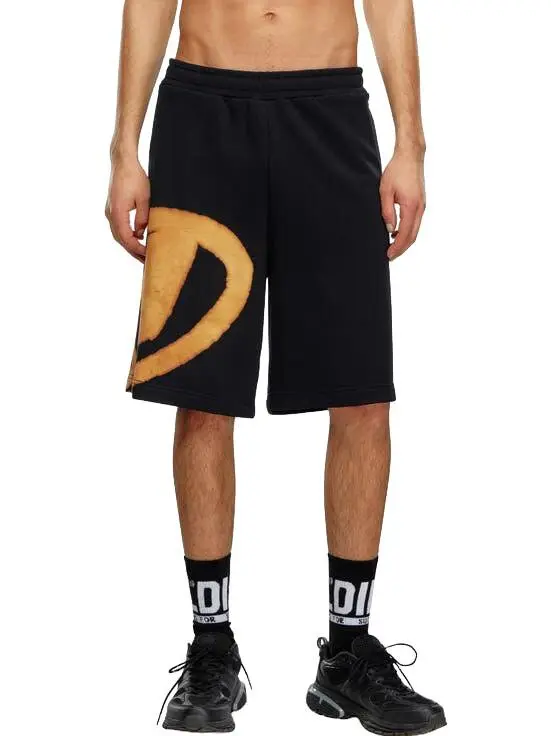 DIESEL® Knee-length Sweat Shorts - Deep/ Black