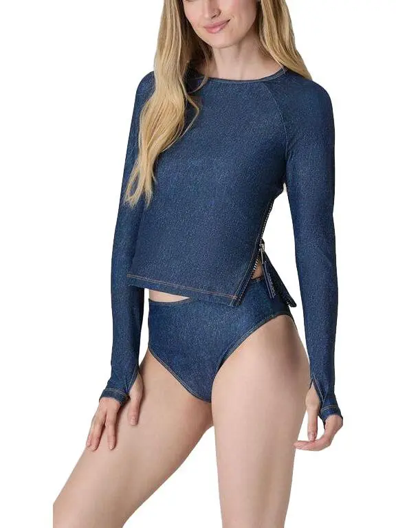 WATSKIN Sasha Long Sleeve Top - Denim