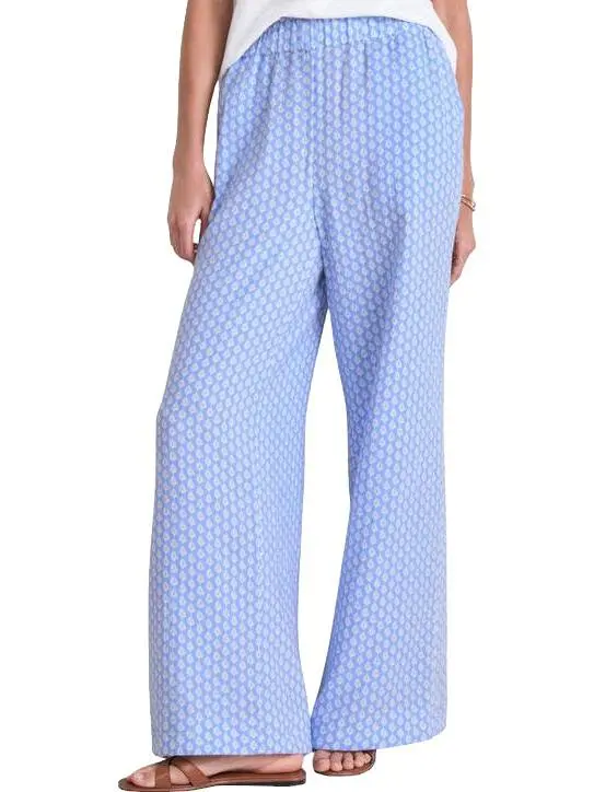 Vineyard Vines Cotton Gauze Wide Leg Pants - Seaweed Serenity