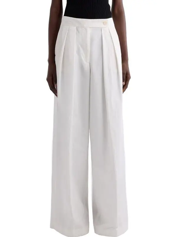 Dries Van Noten Pamplona Pleated Wide-leg Trousers - White