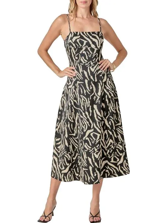 Endless Rose A-line Midi Dress - Animal Print