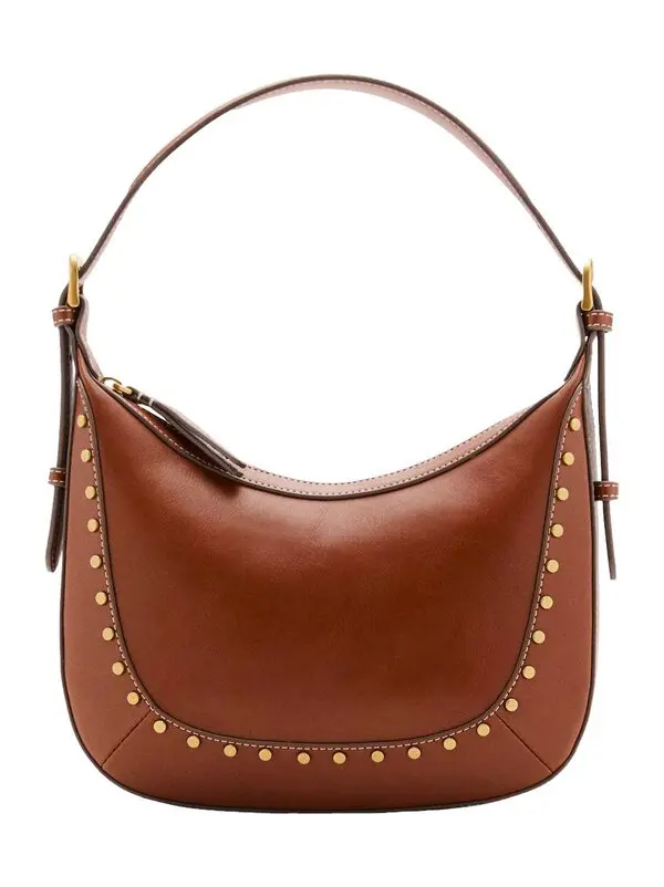 Mango Small Studded Shoulder Bag - Leather