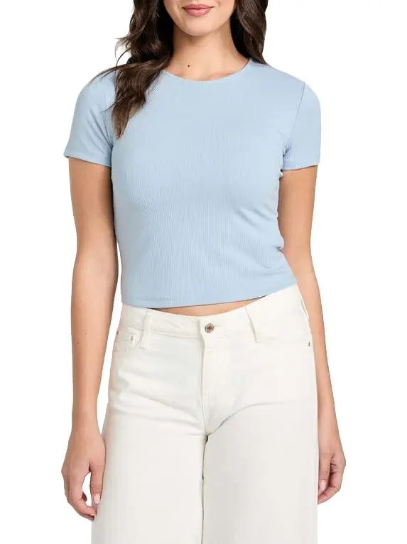 Guess Terra Ribbed Crop T-shirt - Channel Blue
