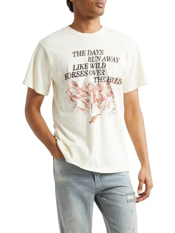 MIDNIGHT RODEO Days Run Away Graphic T-shirt - Cream
