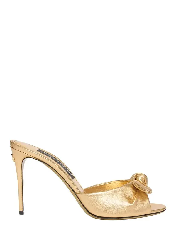 Dolce & Gabbana Metallic Knot Stiletto Sandals - Oro