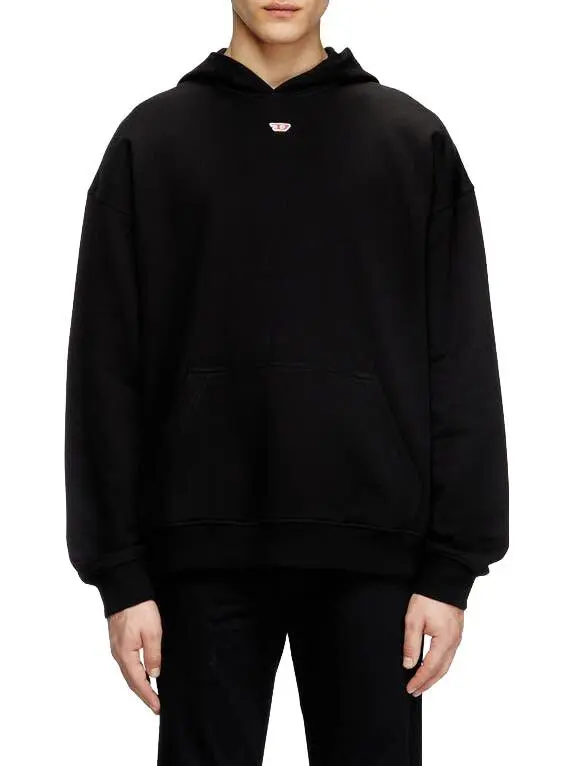 DIESEL® Logo Patch Relaxed Fit Hoodie - Deep/ Black