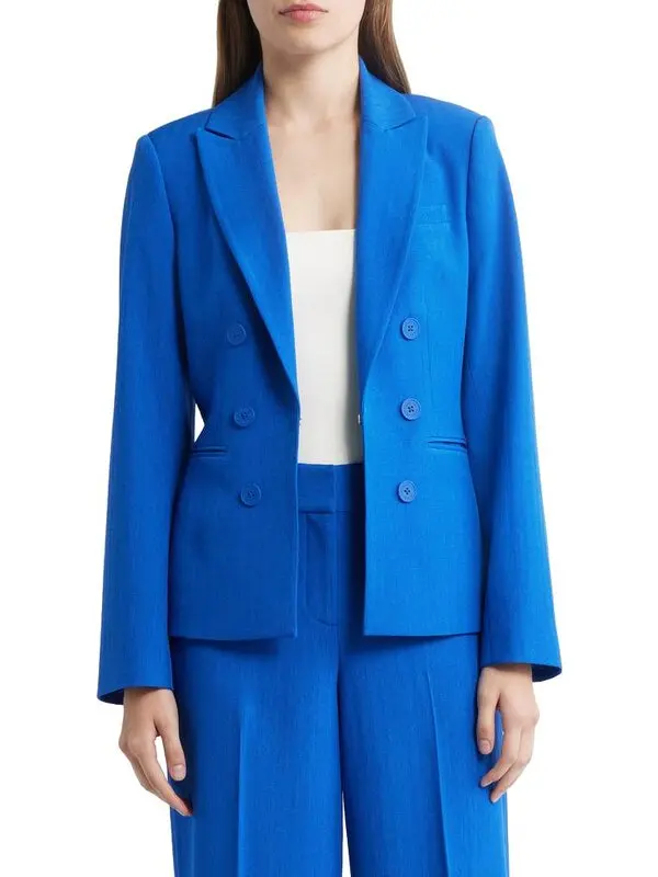 TAHARI ASL Faux Double Breasted Jacket - New Royal