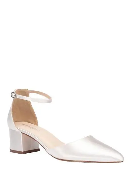TOUCH UPS Tegan Ankle Strap Pointed Toe Pumps - White