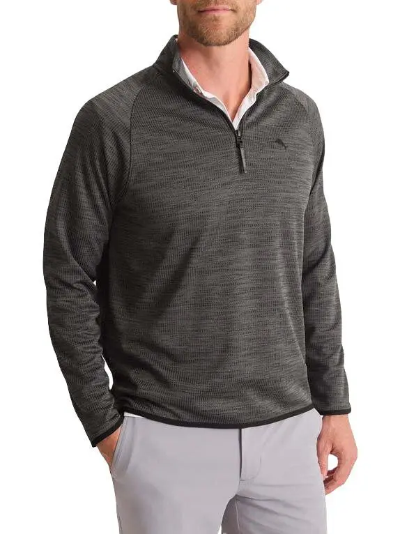 Tommy Bahama Palm Pro Islandzone® Performance Half Zip Pullover - Black