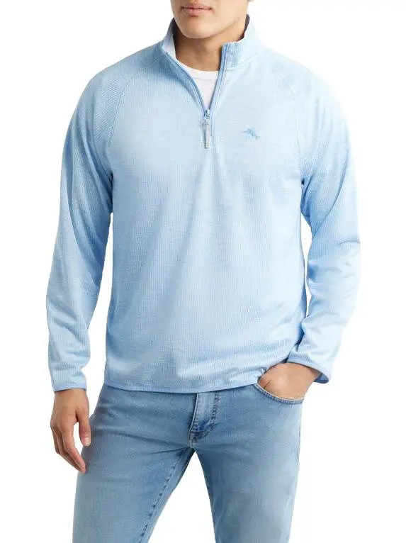 Tommy Bahama Palm Pro Islandzone® Performance Half Zip Pullover - Blue Expanse