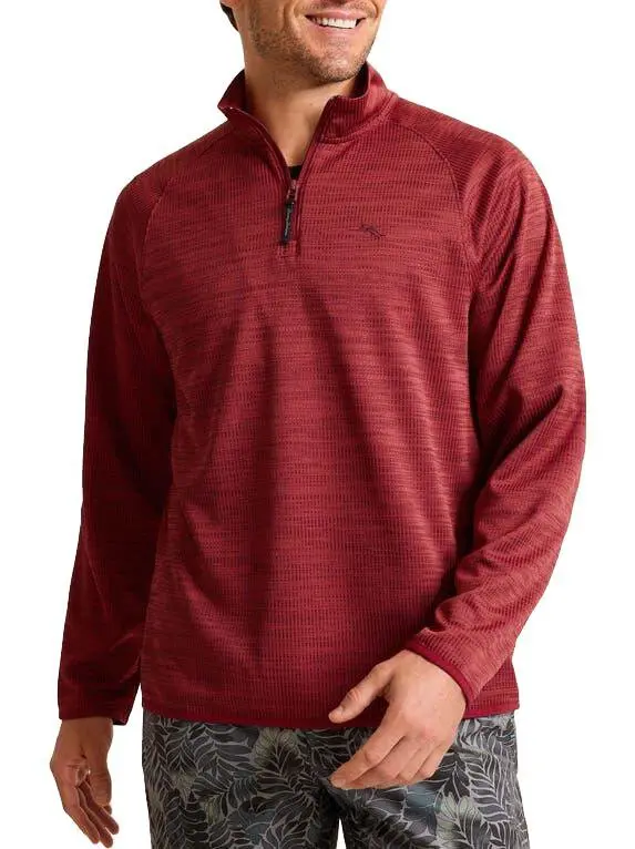 Tommy Bahama Palm Pro Islandzone® Performance Half Zip Pullover - Dark Sangria
