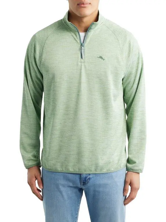 Tommy Bahama Palm Pro Islandzone® Performance Half Zip Pullover - Tropical Fern