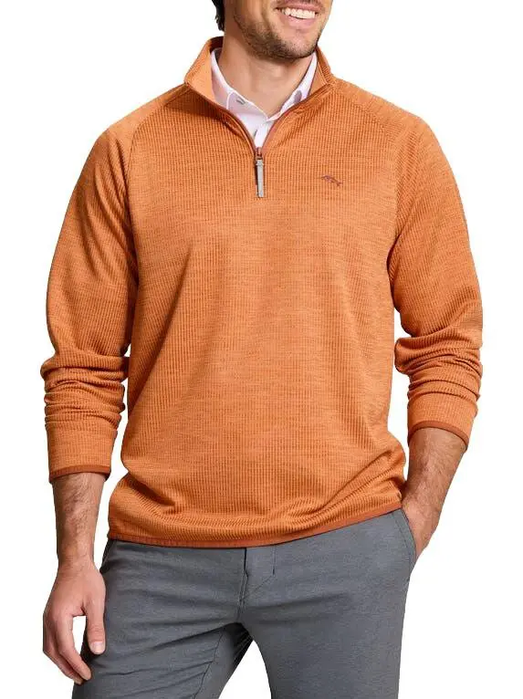 Tommy Bahama Palm Pro Islandzone® Performance Half Zip Pullover - Vegas Orange