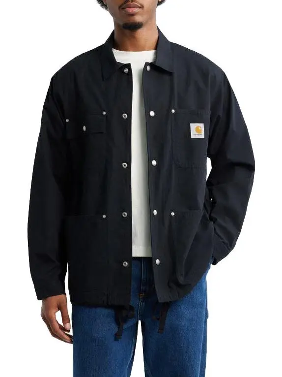 Carhartt Work In Progress Notus Cotton Poplin Coach Jacket - Black