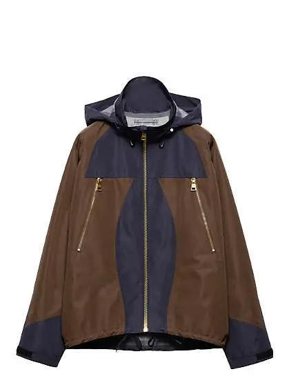 Prada Technical Hooded Woven Blouson Jacket - Blue