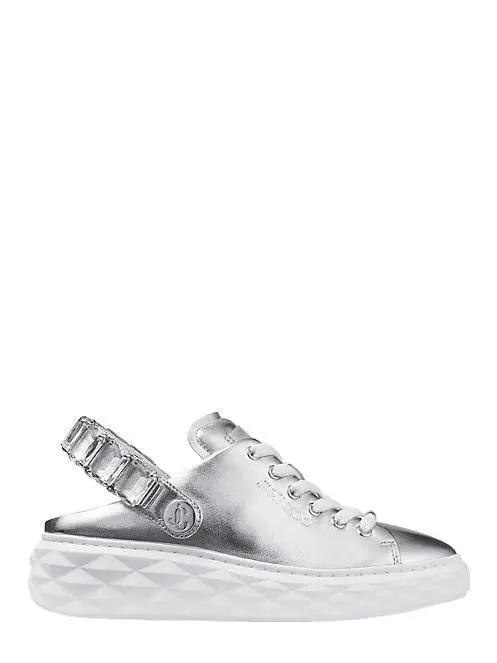 JIMMY CHOO Diamond Sling Leather Low-top Trainers - V Silver/crystal