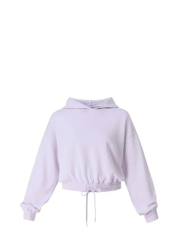 Sweaty Betty Cloudweight Elasticated-hem Cropped Hoody - Heather Purple