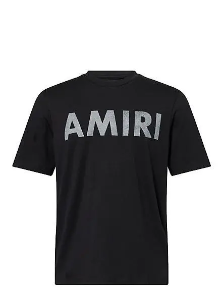 Amiri Stencil Logo-print Cotton-jersey T-shirt - Black