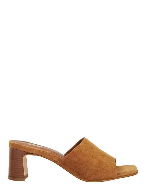 DUNE Jule Suede Heeled Mules - Tan Suede