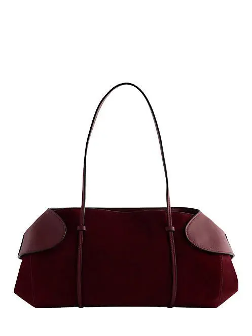 NEOUS Berenices Baguette Leather Shoulder Bag - Burgundy