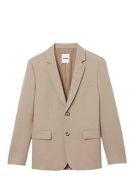 Sandro Notch-lapel Stretch-wool Jacket - Naturels