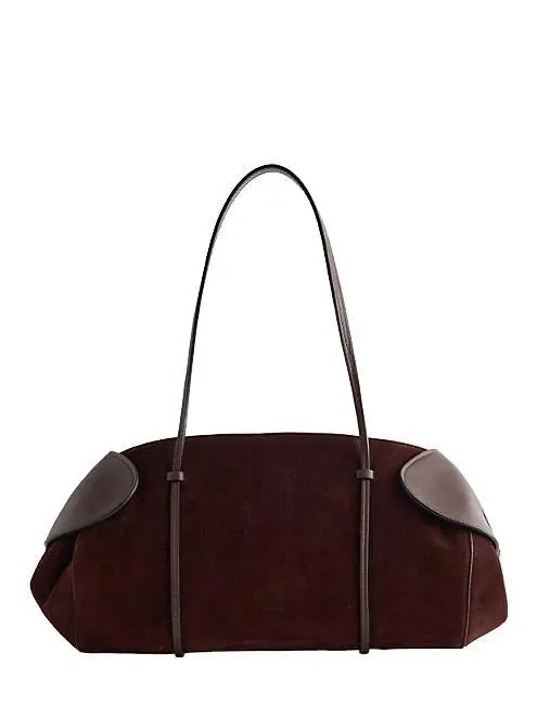 NEOUS Berenices Baguette Leather Shoulder Bag - Dark Chocolate