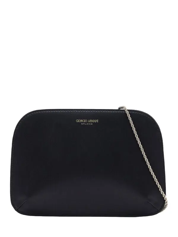 Giorgio Armani Satin La Prima Clutch - Black