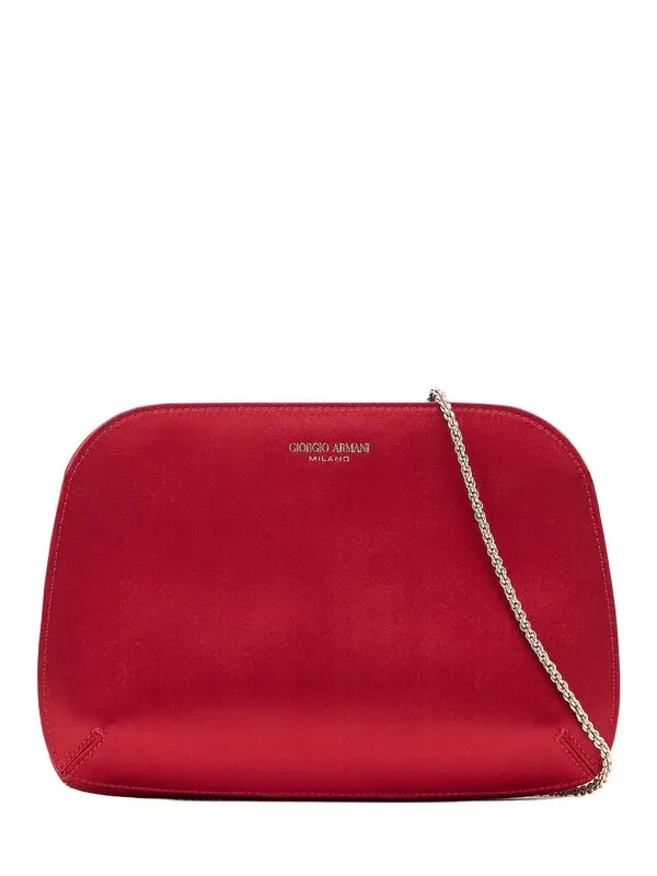 Giorgio Armani Satin La Prima Clutch - Red