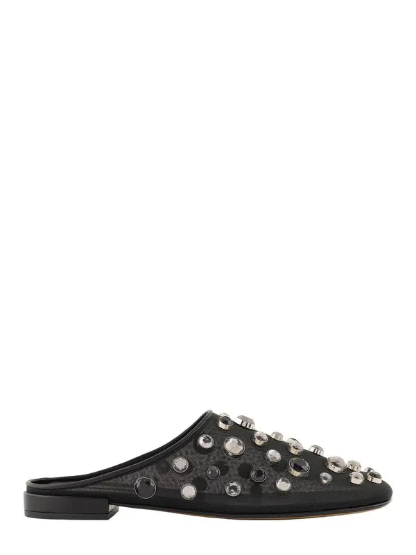Giorgio Armani X 10 Corso Como Rhinestone Embellished Mules - Black