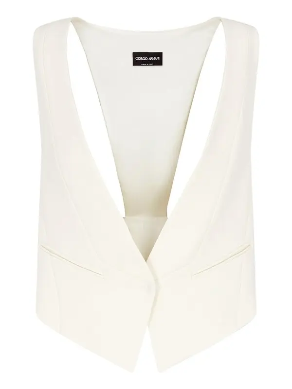 Giorgio Armani Glitter Jacquard Silk-cady Single-breasted Jacket - White
