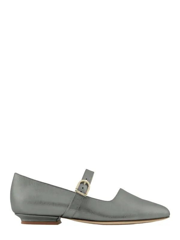 Giorgio Armani Lamé Leather Ballerinas - Grey