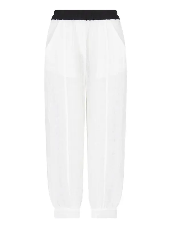 Giorgio Armani Linen-blend Mesh Trousers - White