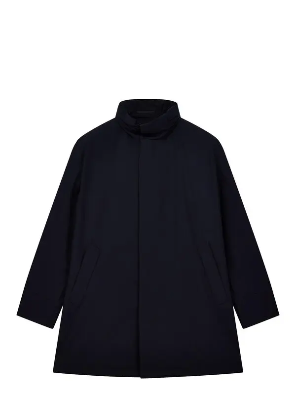 Giorgio Armani Stretch Nylon Pea Coat - Navy Blue