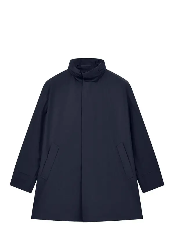 Giorgio Armani Stretch Nylon Pea Coat - Navy Blue