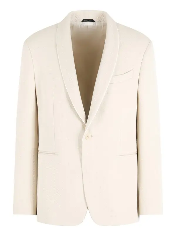 Giorgio Armani Single-breasted Silk-blend Jacket - White
